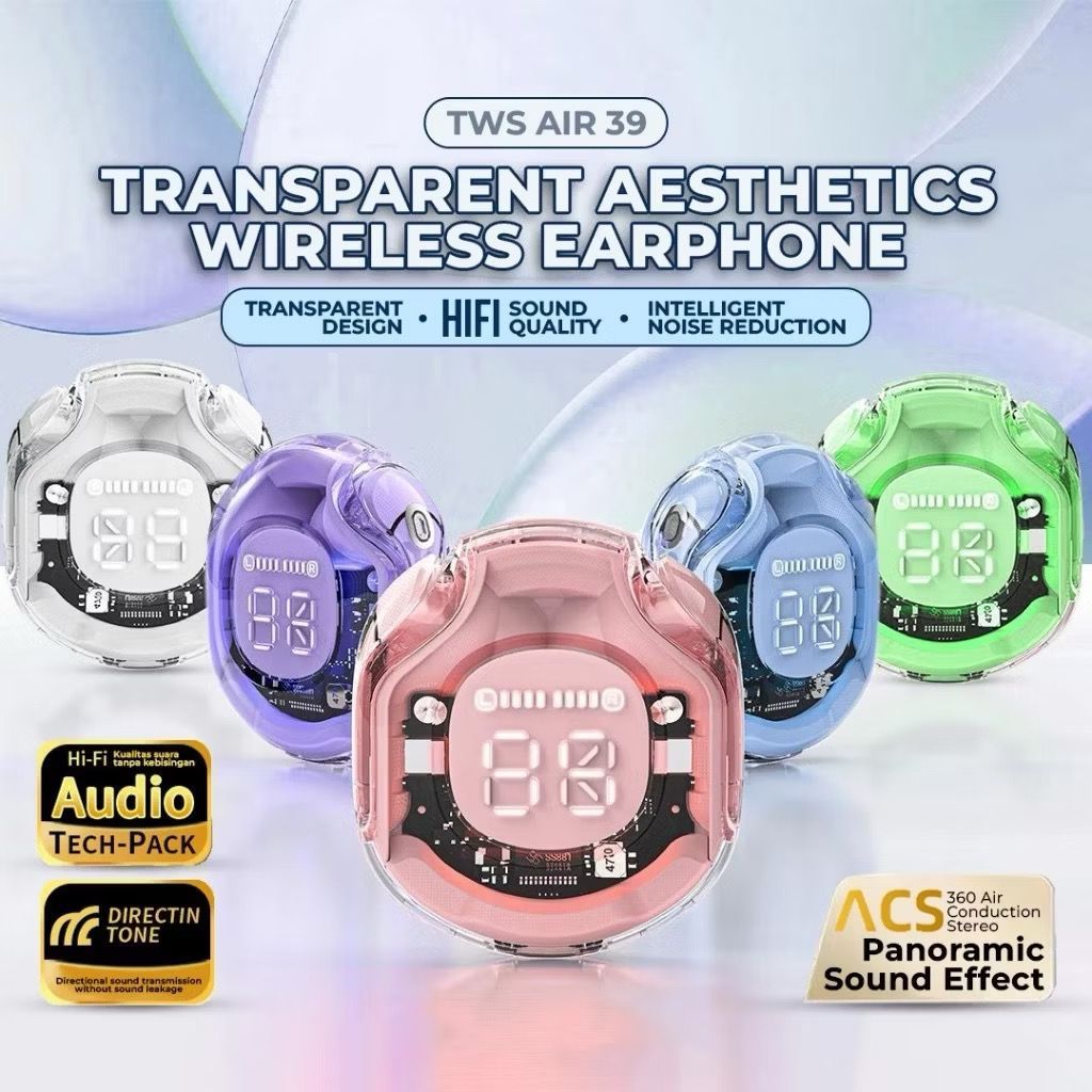 Jual air39 Mini RGB LED Display Headset Bluetooth Full Bass Stereo ...