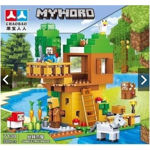 Jual MAINAN EDUKASI BRICKS MY WORLD JUNGLE TREE HOUSE MINECRAFT STEVE ...