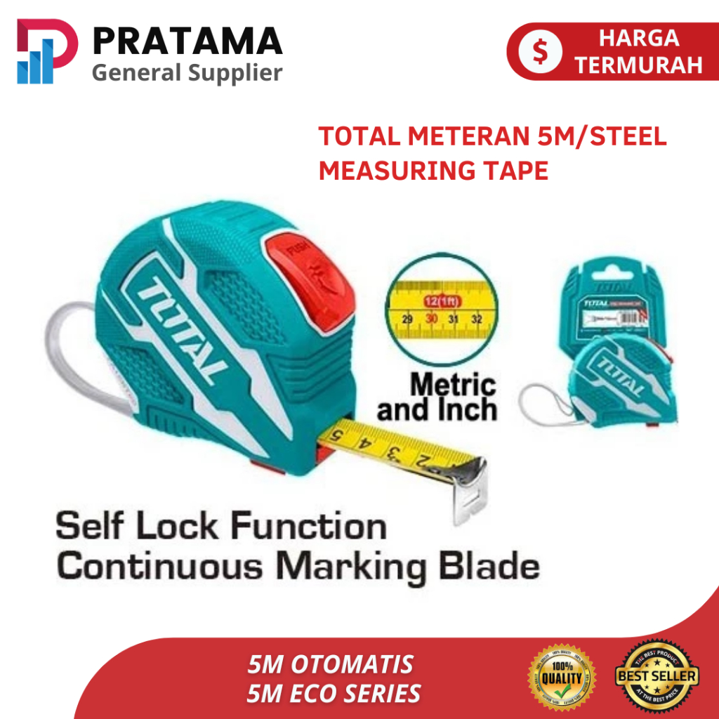 Jual METERAN BESI TOTAL STEEL MEASURING 5 m Total / Roll Meter 5m ...