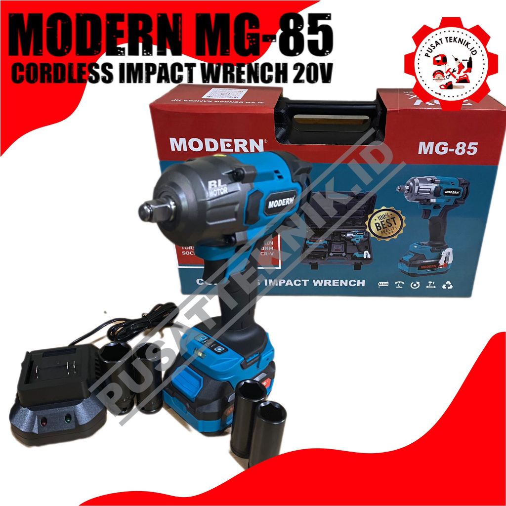 Jual MODERN MG85 IMPACT WRENCH 20V MESIN BUKA BAUT CORDLESS DRILL ...