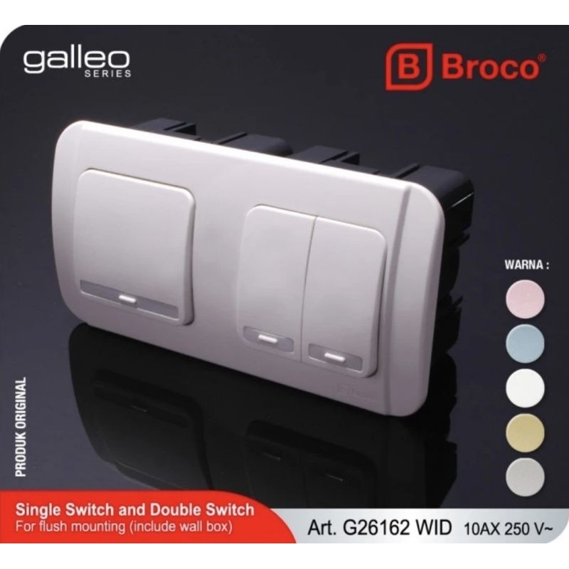 Jual Saklar Engkel + Saklar Seri Set Inbow - Broco Galleo Putih ...