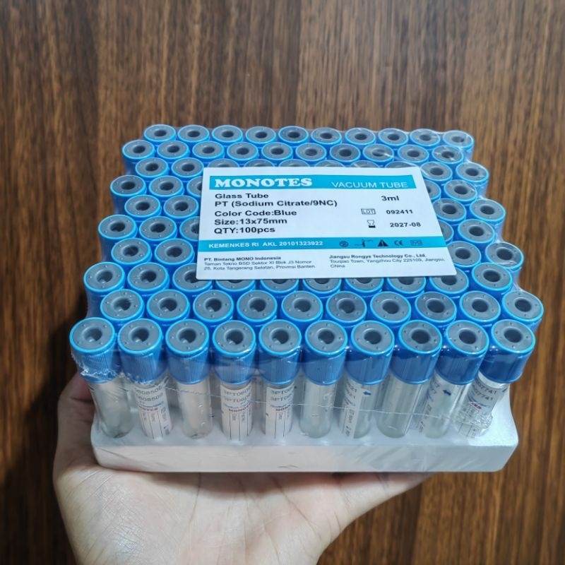 Jual TABUNG SODIUM CITRATE BIRU 3ML GLASS | PT ( SODIUM CITRATE/9NC ...