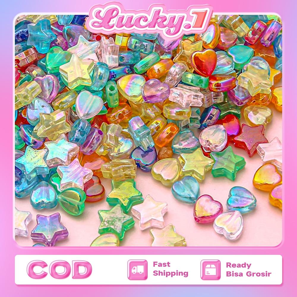 Jual 100Pcs Manik Manik Warna Bervariasi Bahan Akrilik Sebagai Bahan ...