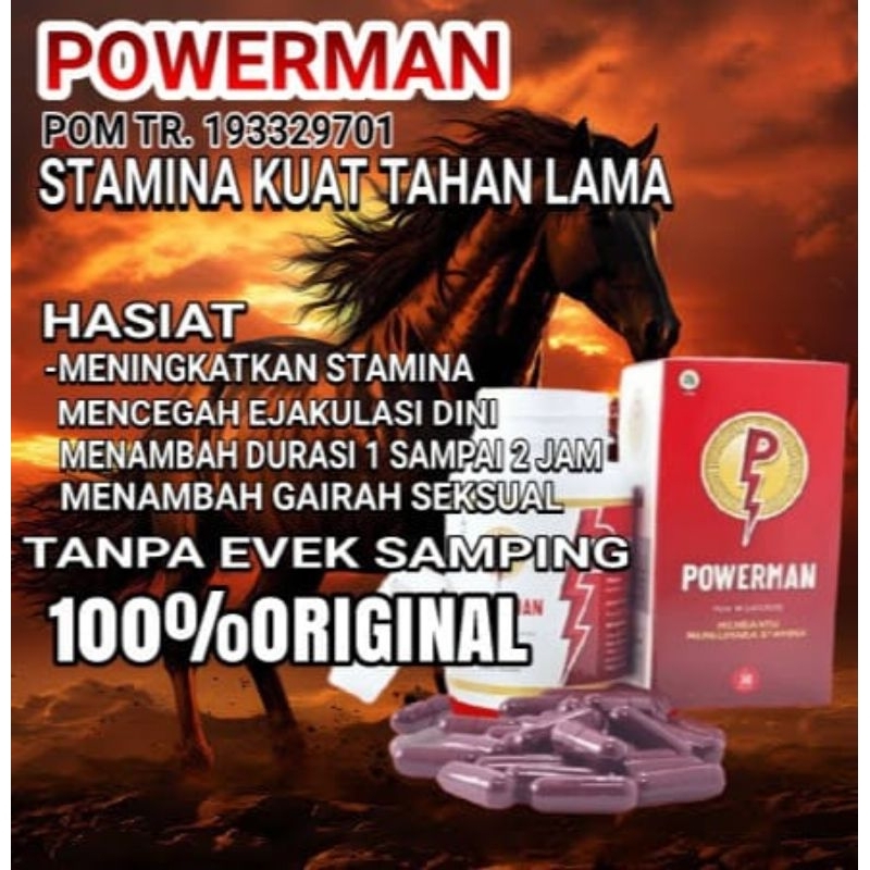 Jual POWERMAN OBAT KU4T T4H4N LAMA ORIGINAL BPOM 100% | Shopee Indonesia
