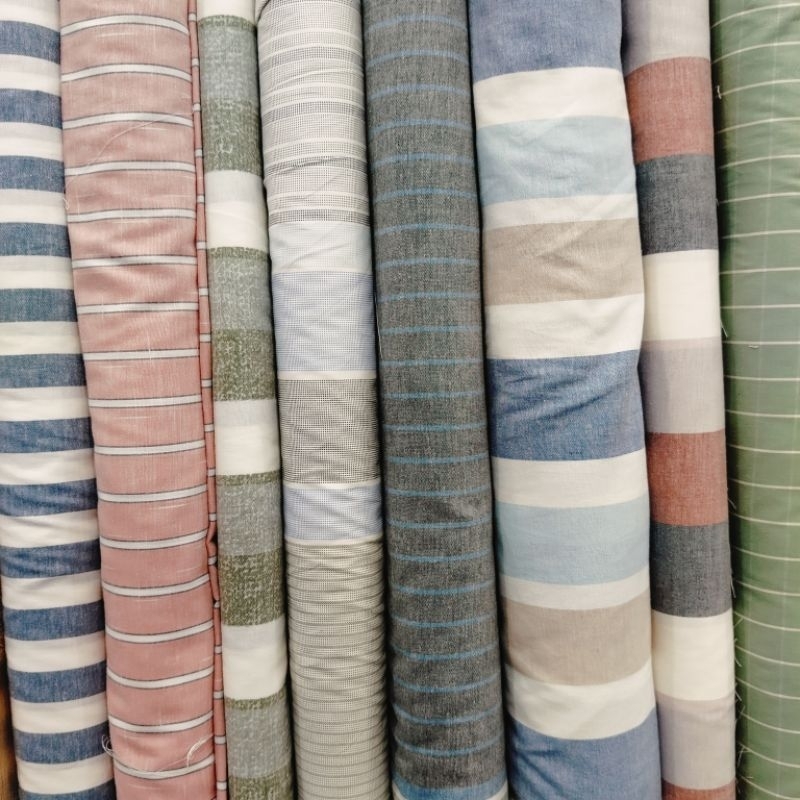 Jual Katun motif kotak dan salur harga per 1/2 meter | Shopee Indonesia