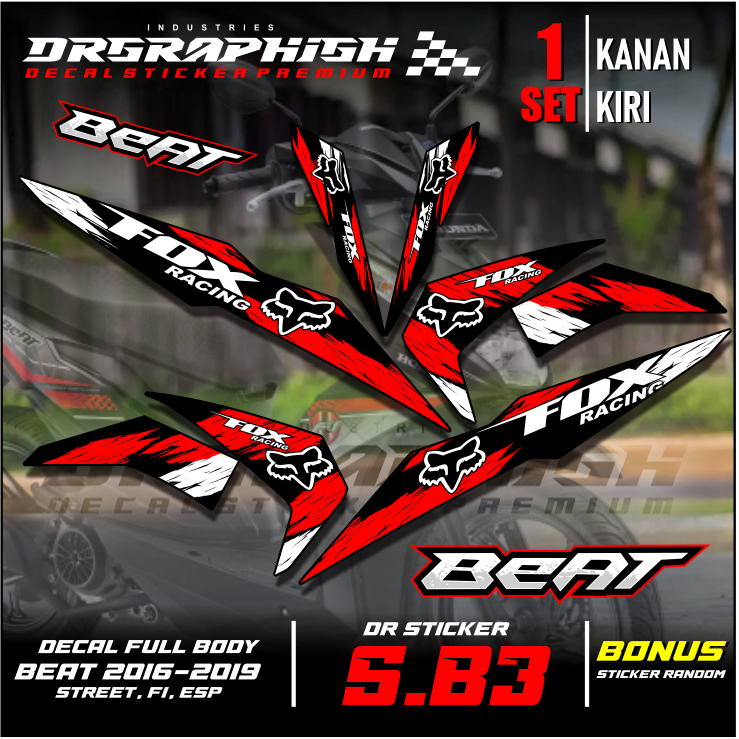 Jual S B3 Sticker Striping Beat Fi 2017 2018 2019 Striping Esp Fox