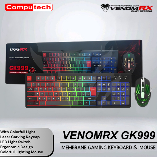 Jual VenomRX Wired Gaming Keyboard Mouse Combo GK999 - Keyboard Kombo ...