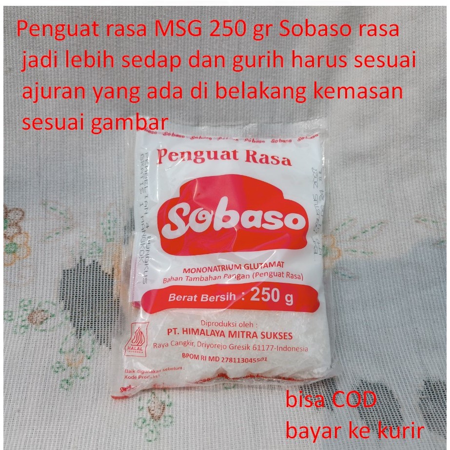Jual Penguat rasa MSG 250 gr Sobaso rasa jadi lebih sedap dan gurih ...