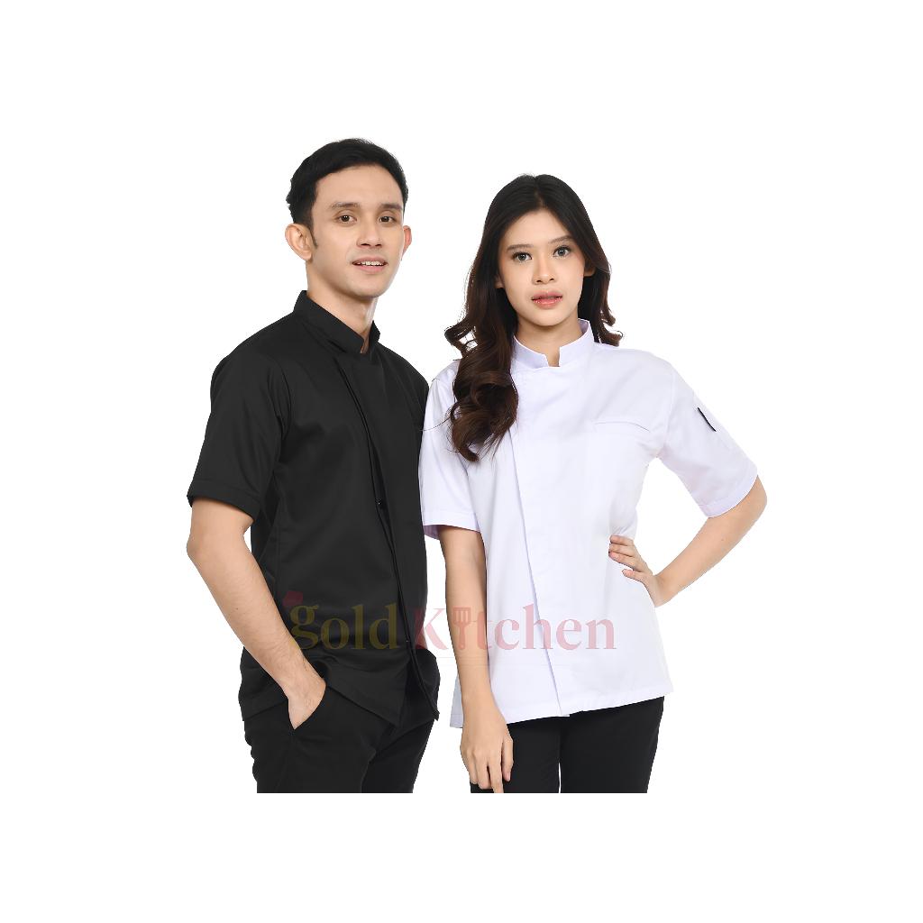 Jual Baju Chef Baju Koki Chef Jacket Lengan Pendek Pria Wanita | Shopee ...