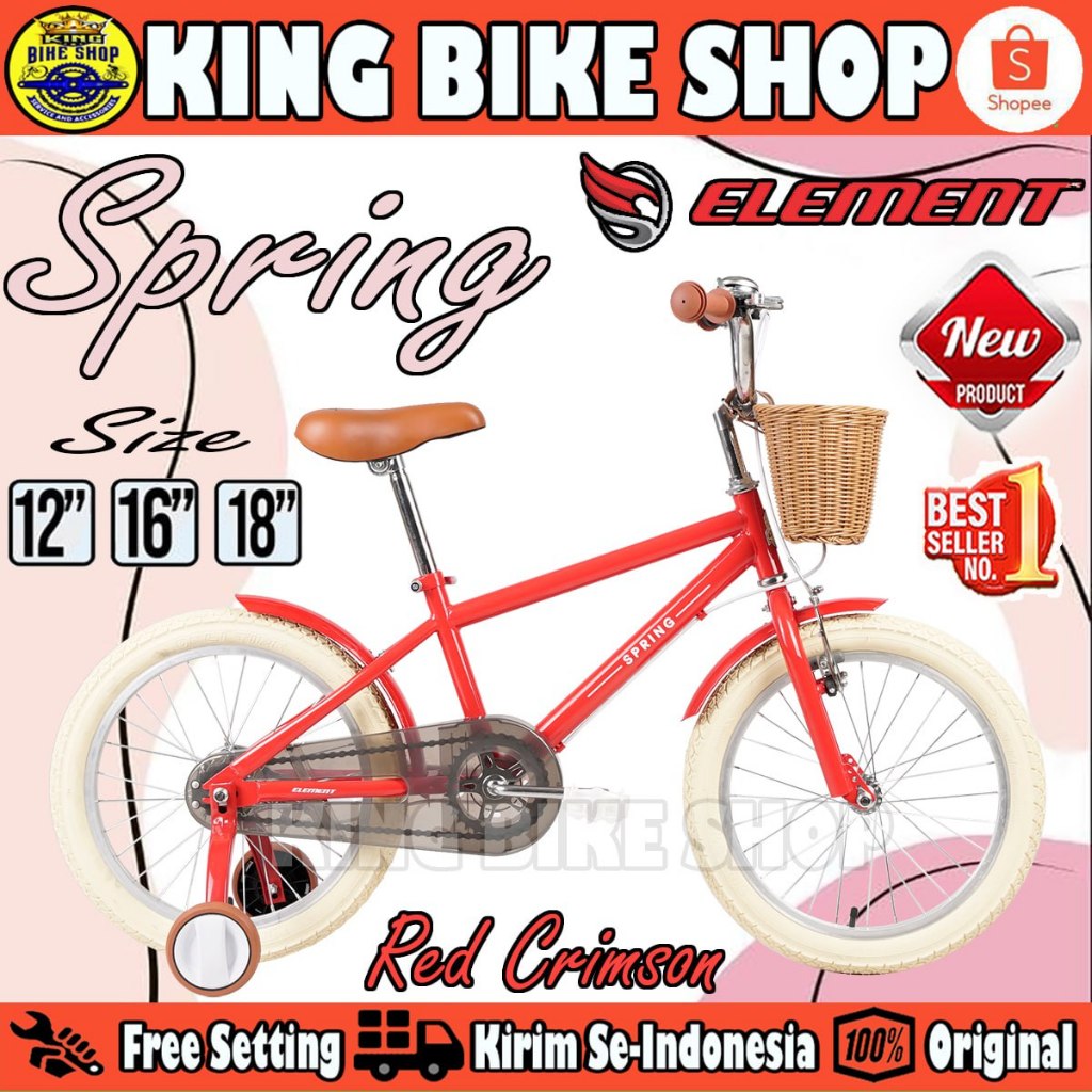 Jual Sepeda Anak Perempuan ELEMENT SPRING NEW Ukuran 12 16 18 Inch ...