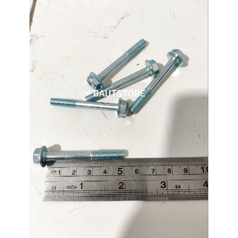 Jual Baut Topi / Baut Fleng 10/6mm x 5cm Kunci 10 ( paket 5pcs ...