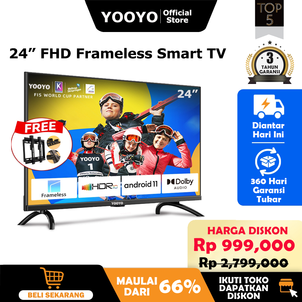 Jual YOOYO Smart TV 24 Inch - TV Android 12.0 OS - FHD 2K - HDR 10 ...