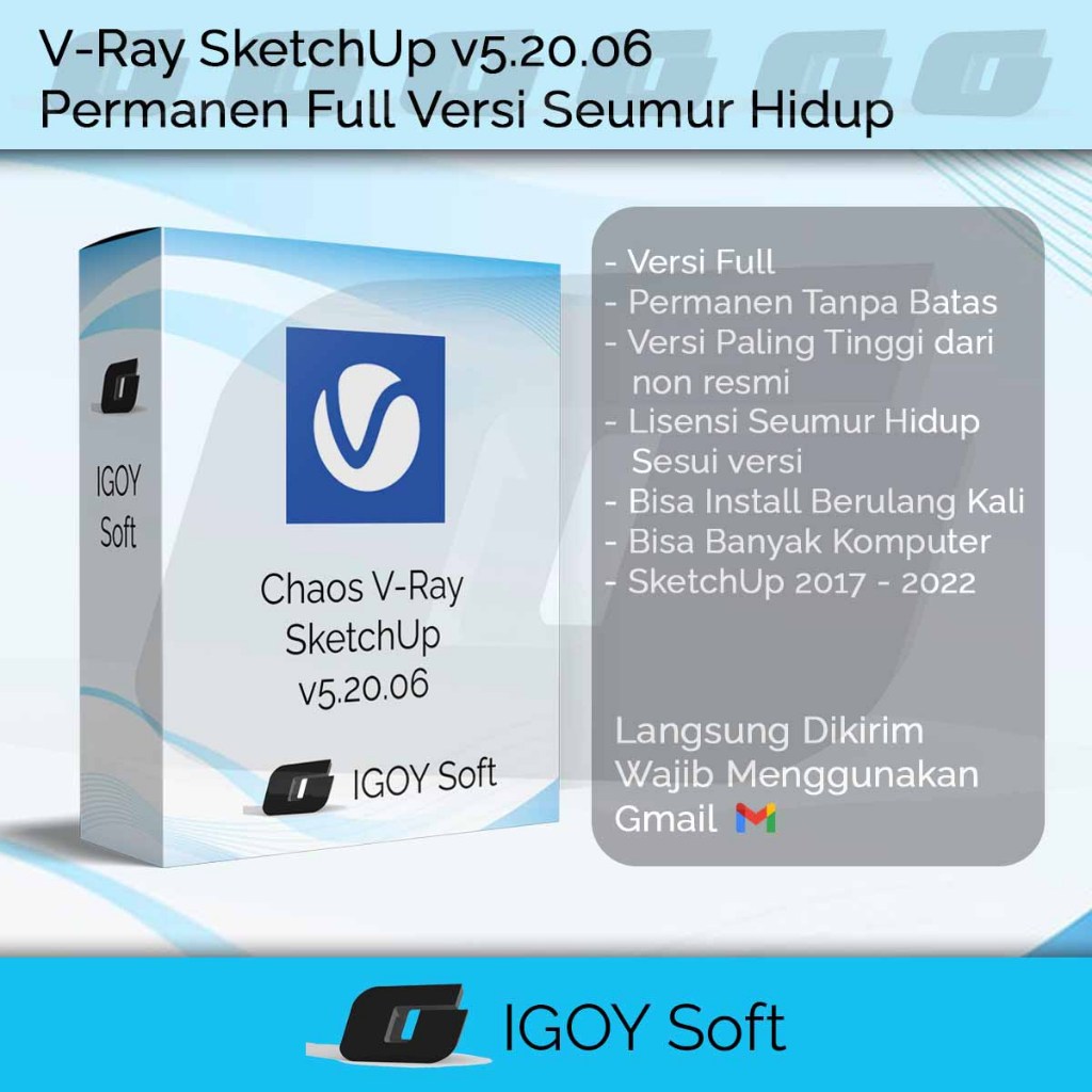Jual V-Ray atau VRay 5 for SketchUp 2022/2021/2020/2019/2018/2017 ...