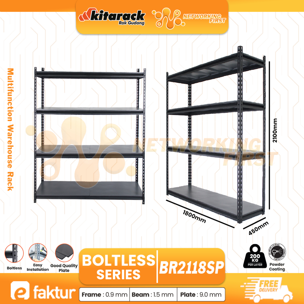 Jual KITARACK Serba Guna BR2118SP 4 Layer Steel Panjang 1,8 Meter ...