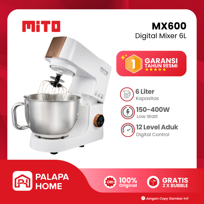 Jual Mito Standing Mixer MX600 MX 600 6L Kapasitas Besar 6 Liter Stand ...