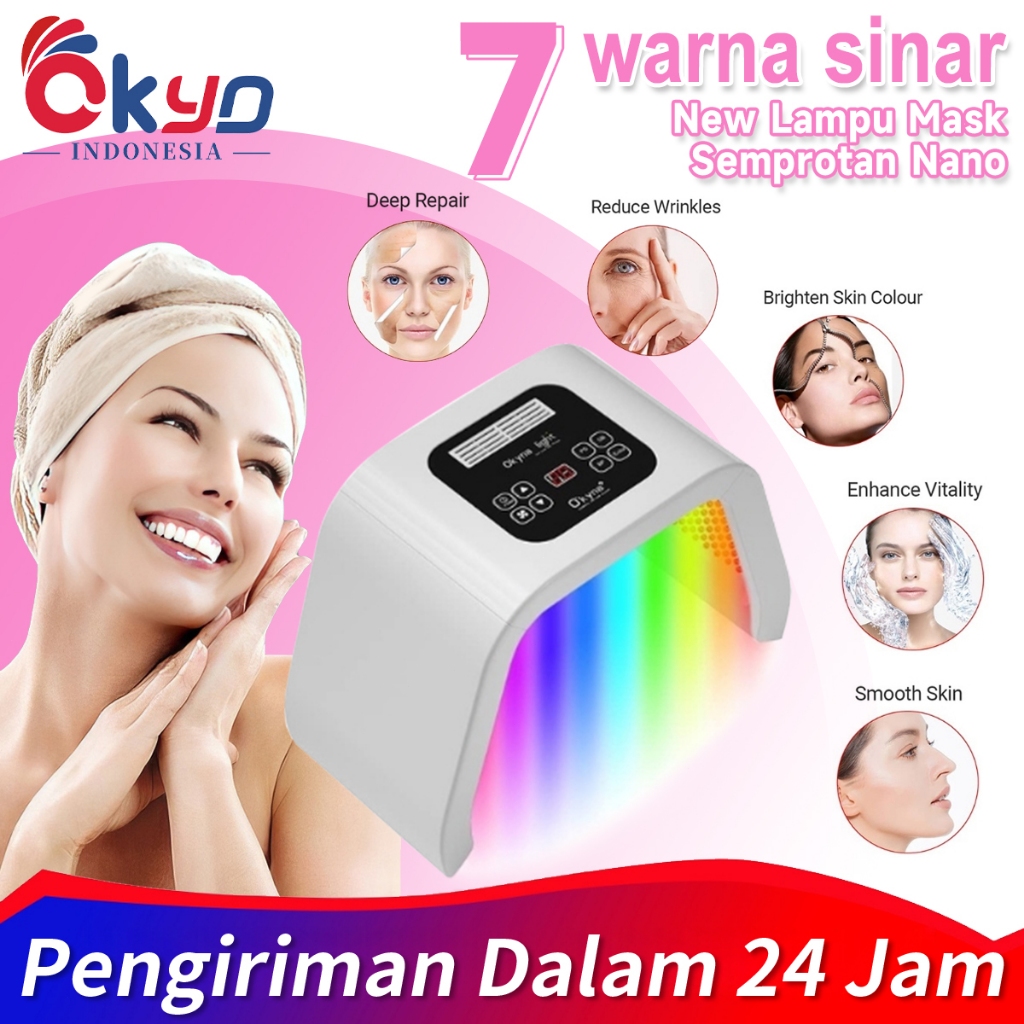 Jual ⭐Garans1 tahun⭐ PDT LED Masker alat facial wajah Light /7 Warna ...