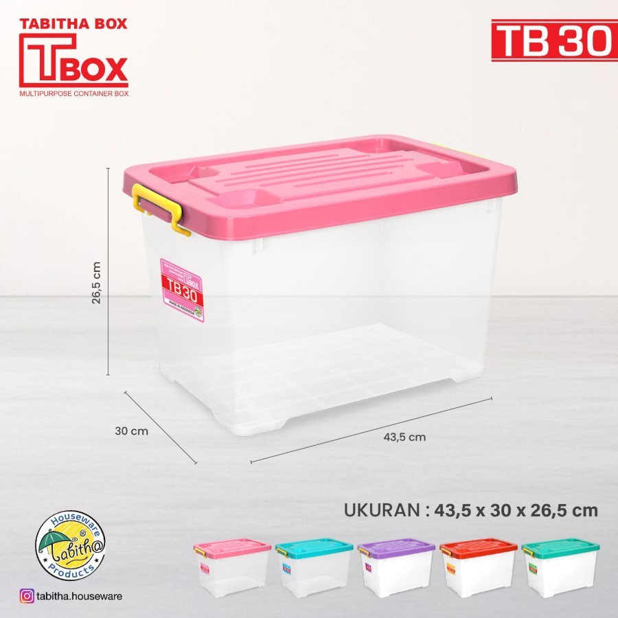Jual Container Box CB 30 Liter TABITHA Storage Kontainer Box Bening ...