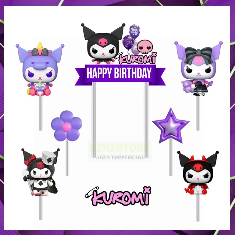 Jual kuromi, topercake, happy birthday, toper kue kuromi | Shopee Indonesia