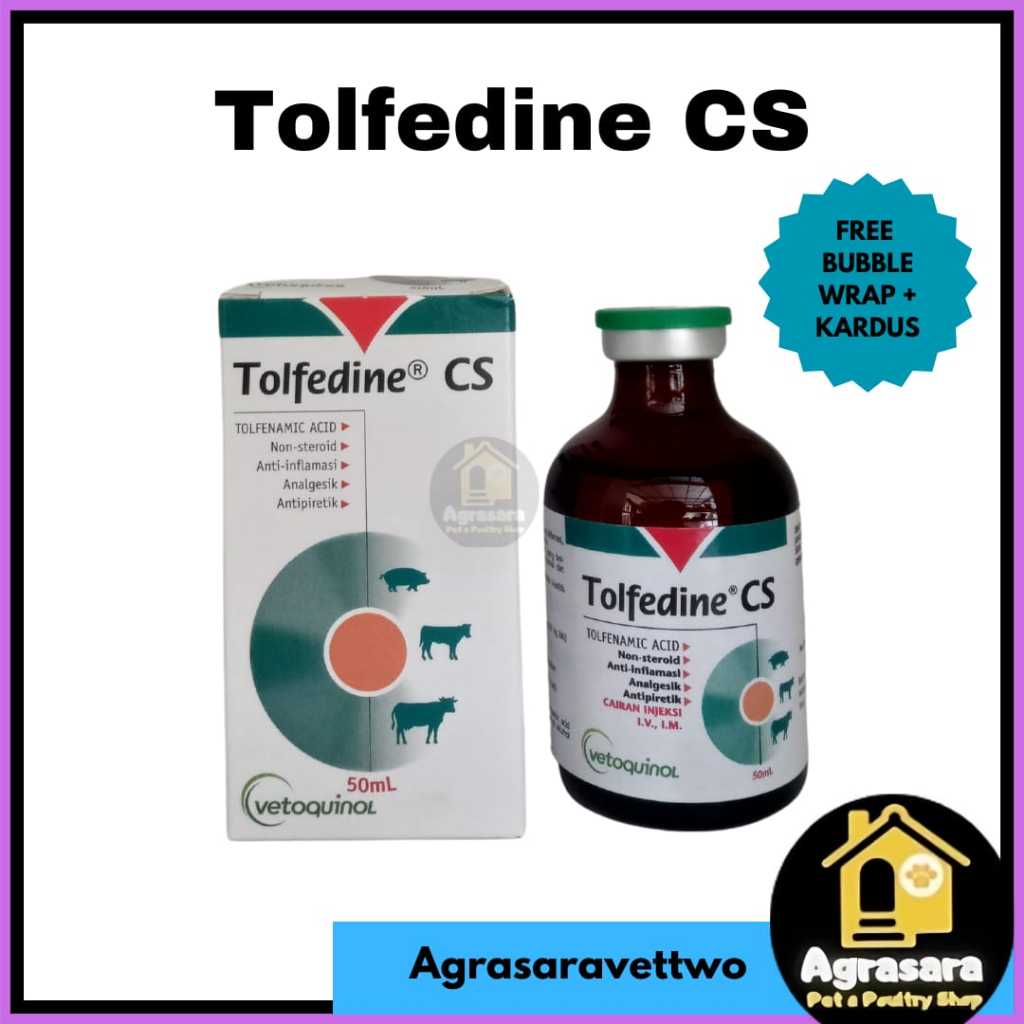 Jual TOLFEDINE CS 50 ml Tolfedin Pereda Nyeri Anti Radang Hewan 50ml ...