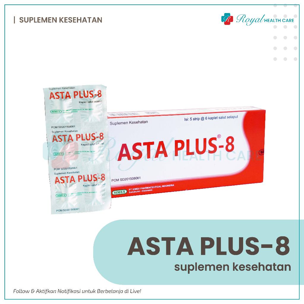 Jual ASTA PLUS-8 KAPLET, Untuk Memelihara Kesehatan Tubuh | Shopee ...