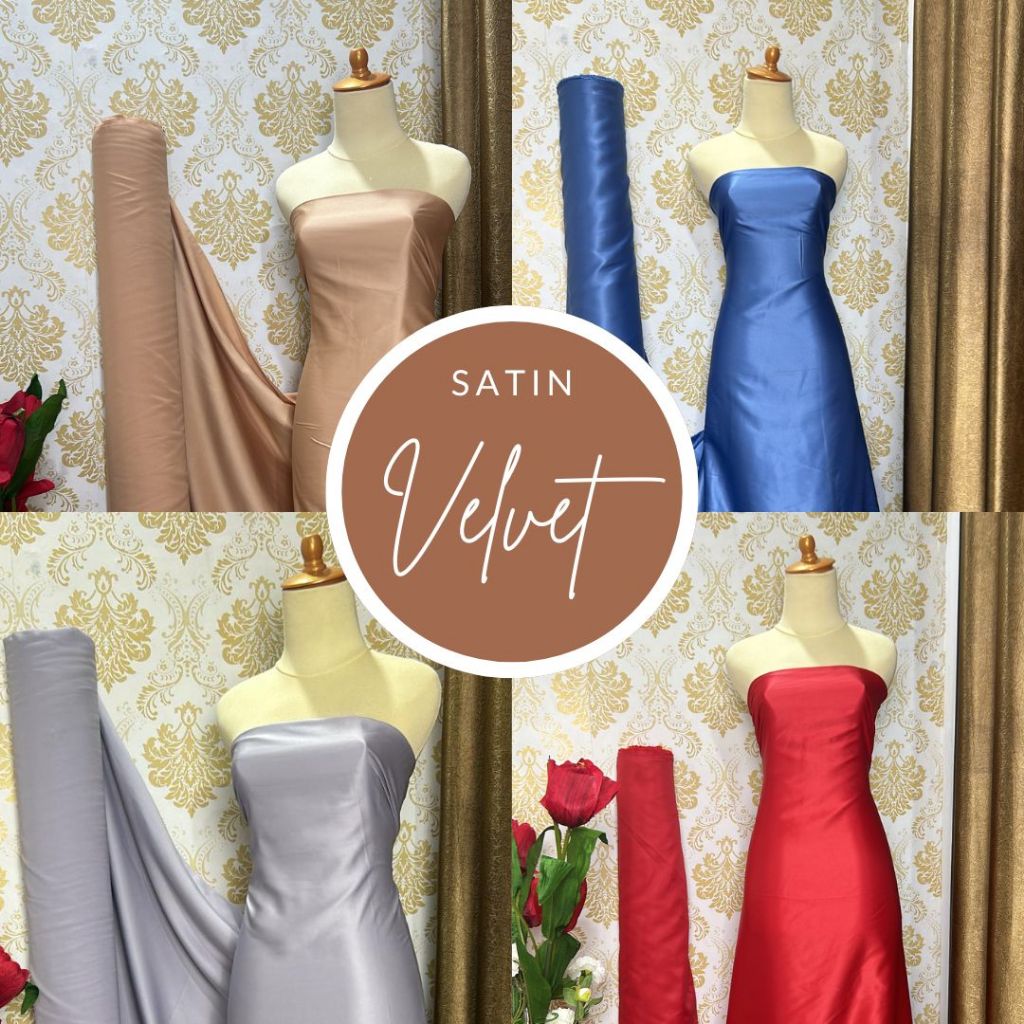 Jual KAIN SATIN VELVET PREMIUM / kain satin velvet / kain polosan (Per ...