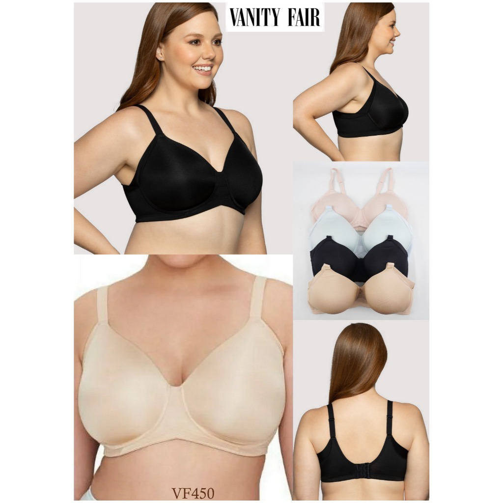 Jual Bra Wanita JUMBO/BIG SIZE VANITY FAIR Tanpa Kawat Busa Tipis Full Cup Motif Polos Wireless ...