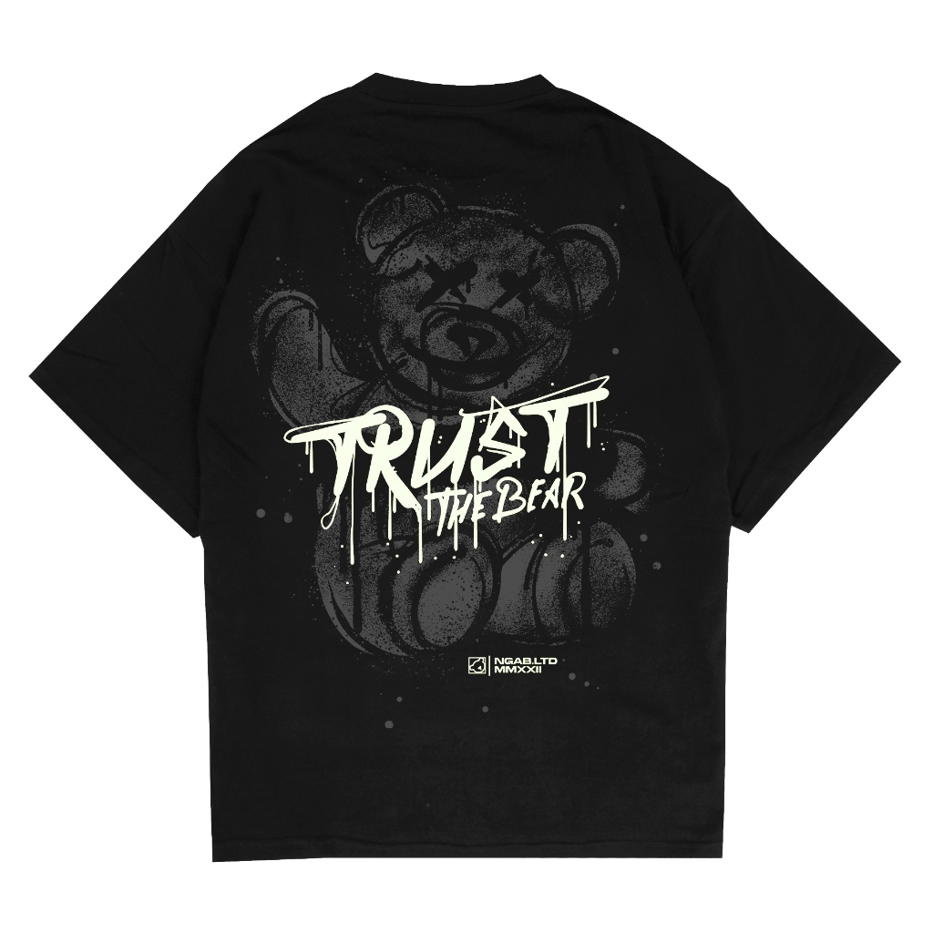 Jual Ngab Kaos Baju Distro Oversize Trust The Bear Unisex OVZ029 Hitam ...