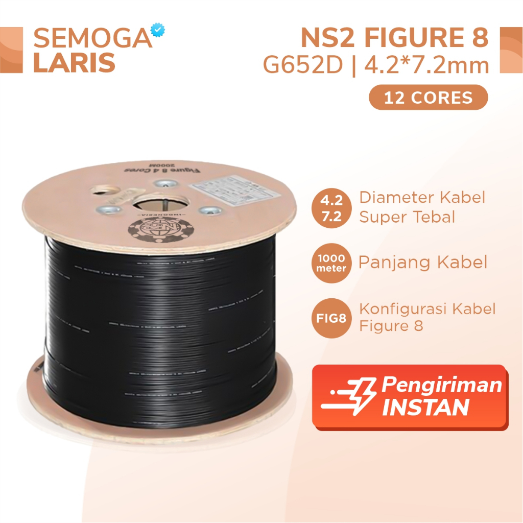 Jual Kabel FIG8 12 Core 4.2*7.2mm NS2 Original 1KM / 2KM - FTTH ...
