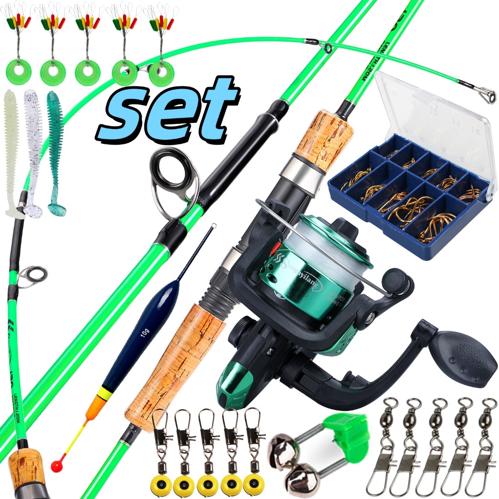 Jual Joran Pancing Set, pancing 1.2m-1.65m dan mini gulungan 2000 ...