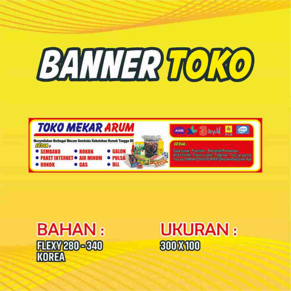 Jual Spanduk Banner Toko/ Banner Toko Custom/ Free Desain/ Spanduk Toko ...