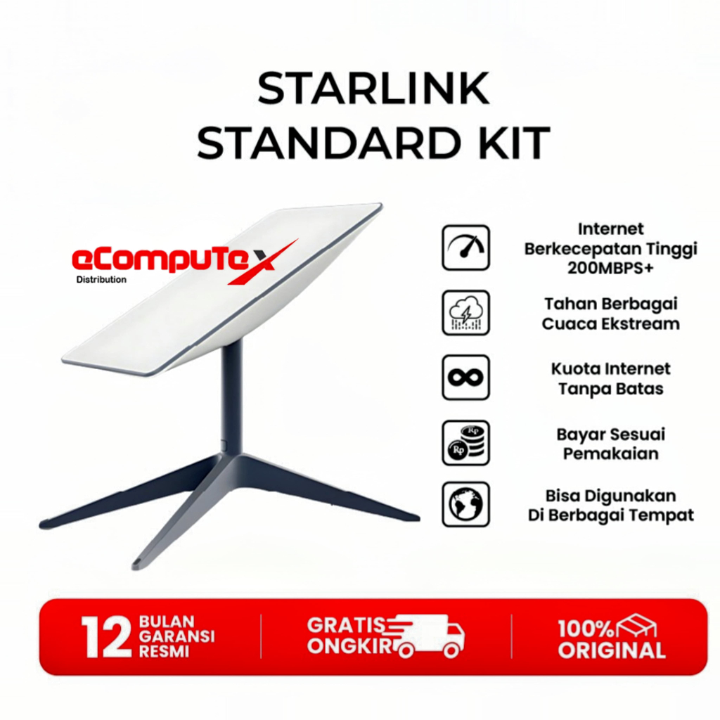 Jual STARLINK INTERNET SATELLITE KIT | STANDARD KIT SATELLITE INTERNET ...