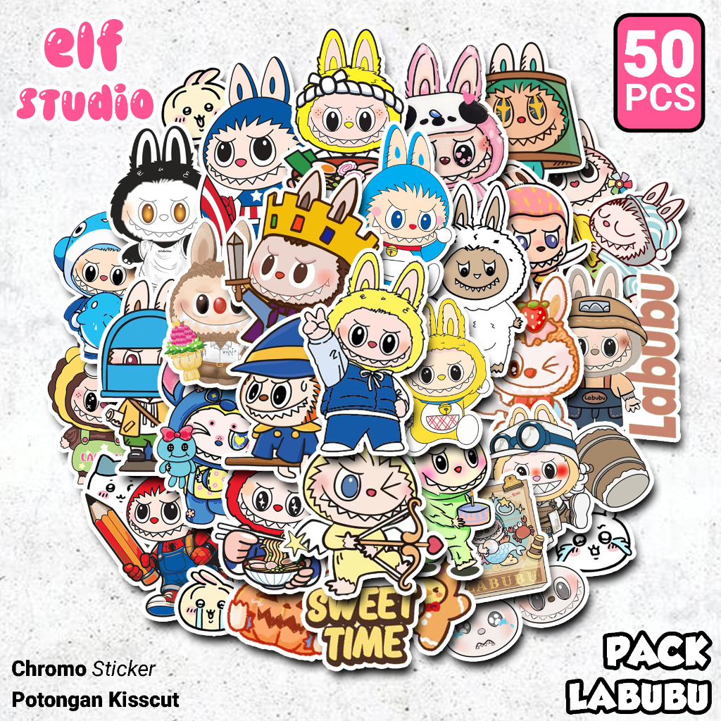 Jual Stiker Labubu Monsters Lucu 50 Pcs Stiker Aesthetic Aksesoris Buku ...