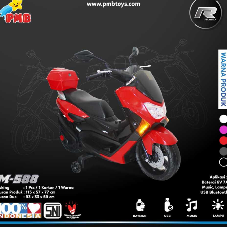 Jual (GOSEN) Motor aki anak HONDA PCX NMAX PMB M-988 588 Mainan Anak ...