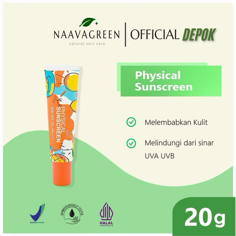 Jual Naavagreen Physical Sunscreen - Melembabkan kulit kering dan ...