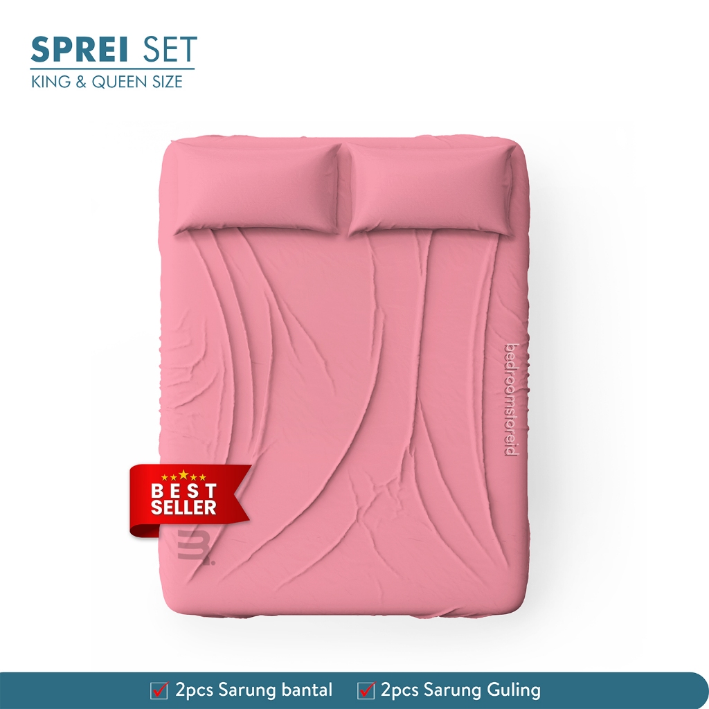 Jual Sprei Aesthetic Polos Dusty Pink Sudah Termasuk Sarung Bantal ...