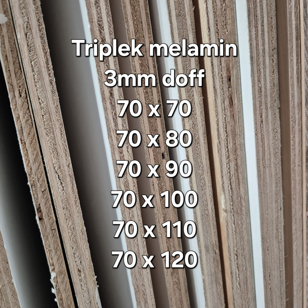 Jual Triplek melamin putih custom 3mm doff 1 sisi lebar 70 cm | Shopee Indonesia