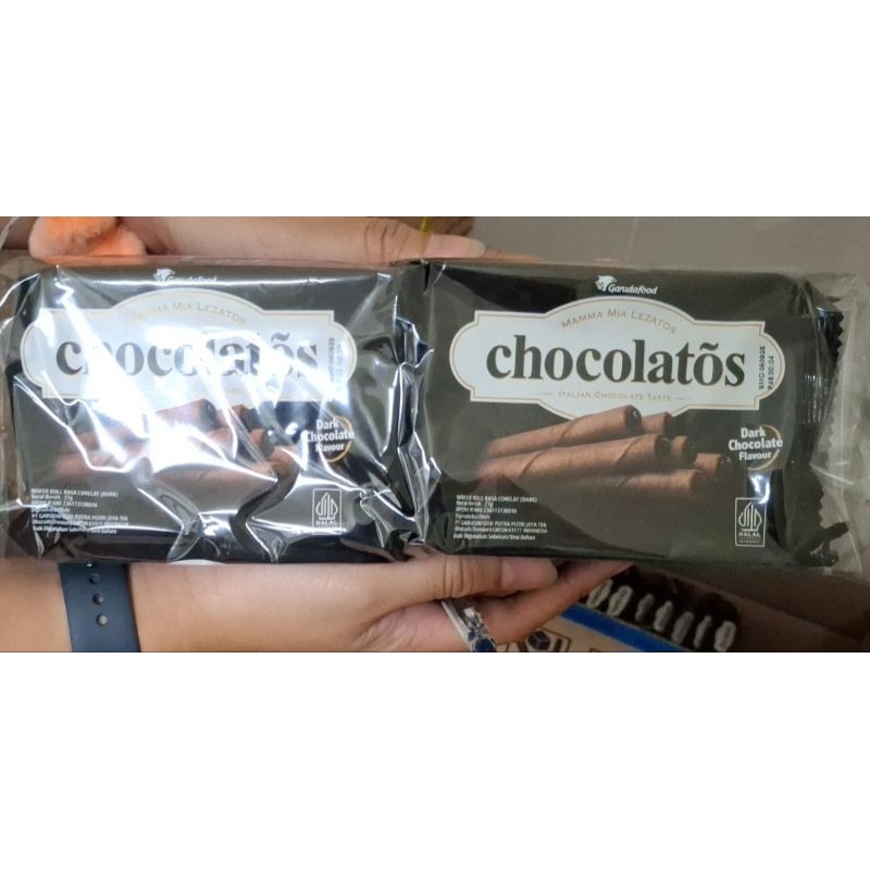 Jual Chocolatos mini wafer roll dark coklat 1 pack 27 gr x 10 pcs ...