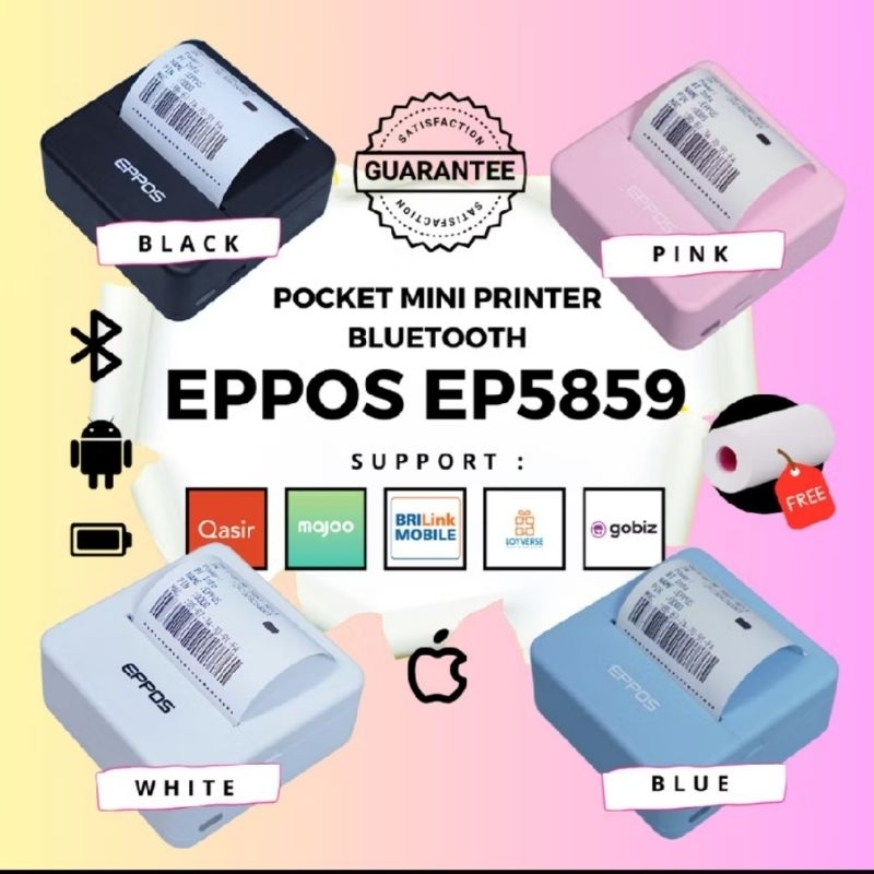 Jual Mini Printer Bluetooth Eppos EP5858 ( Dual Mode ) Cetak Struk dan Label | Shopee Indonesia