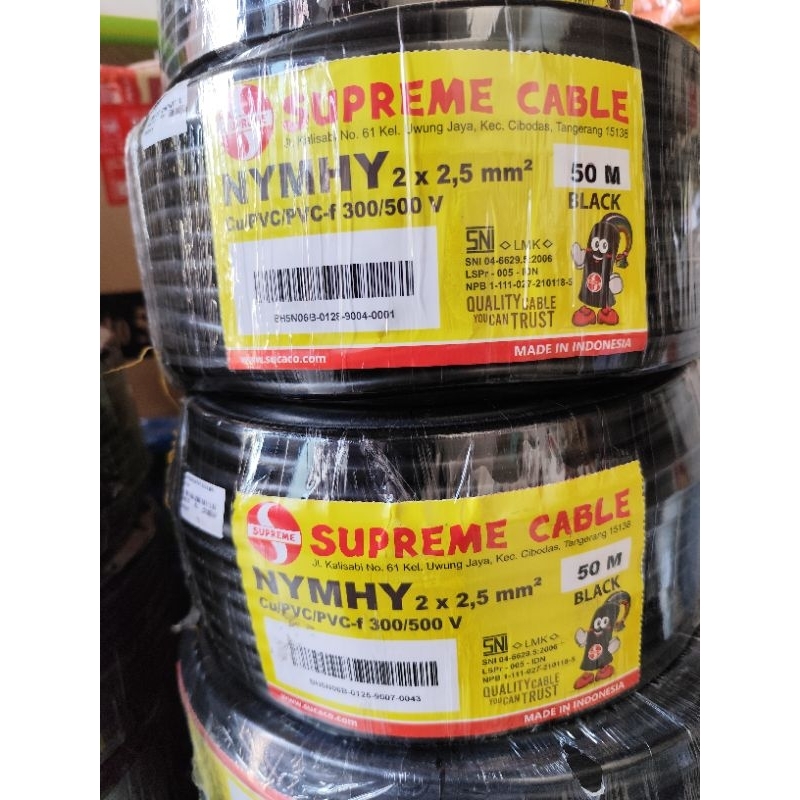 Jual Kabel Supreme Serabut Hitam Nymhy / Nyyhy 3x2,5mm 2x2,5mm 100Meter | Shopee Indonesia