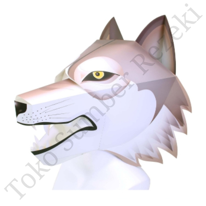 Jual Figure Full Head Mask Wolf Papercraft Topeng Serigala 3D Paper ...