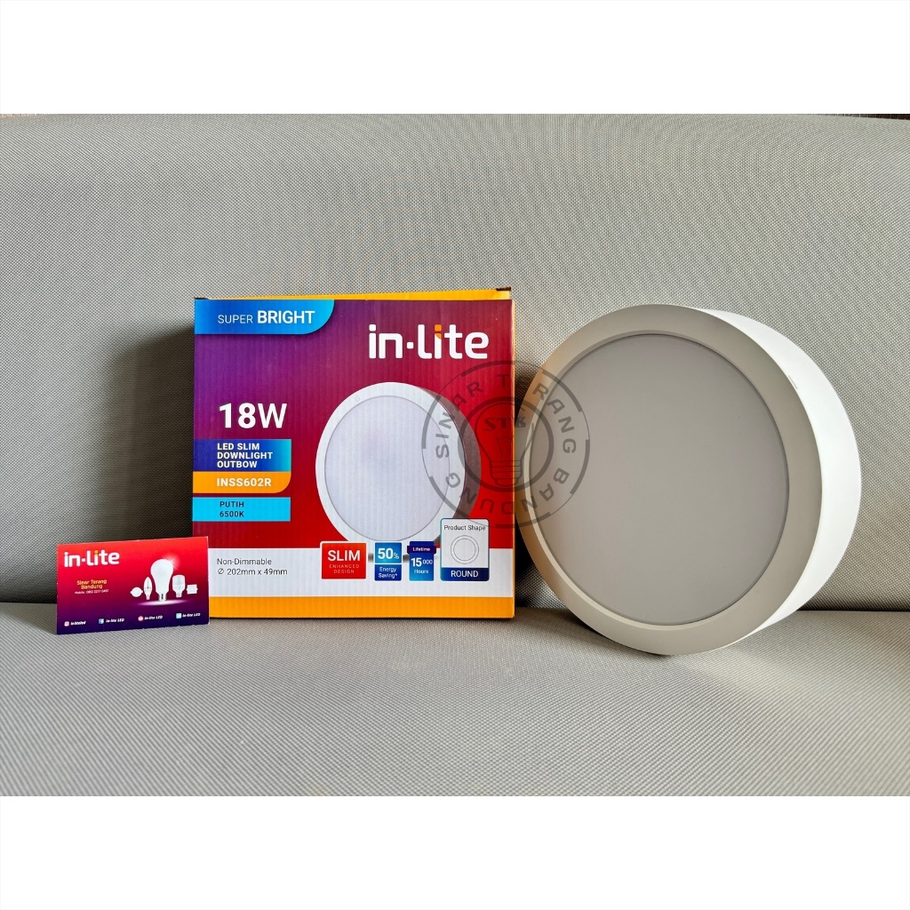 Jual LAMPU LED INLITE SLIM DOWNLIGHT OUTBOW TEMPEL BULAT 18 WATT 18W ...