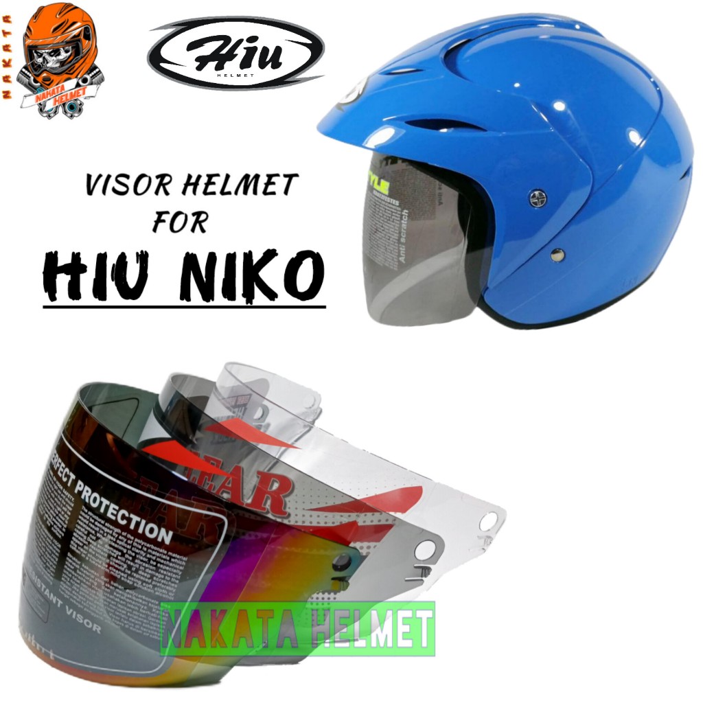 Jual Kaca helm HIU NIKO | visor helmet hiu PRIMA warna pelangi hitam ...