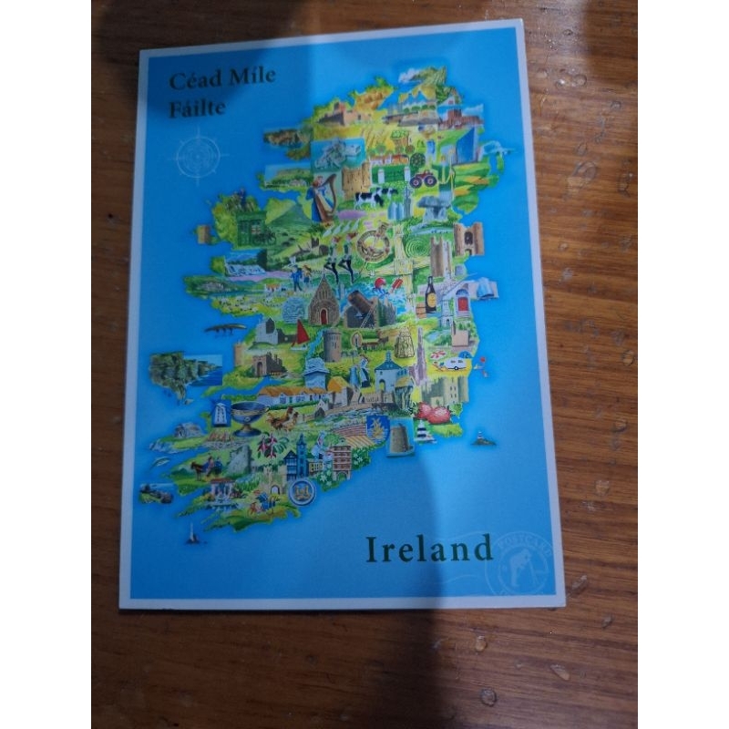 Jual kartu pos peta irlandia/ireland map postcard | Shopee Indonesia