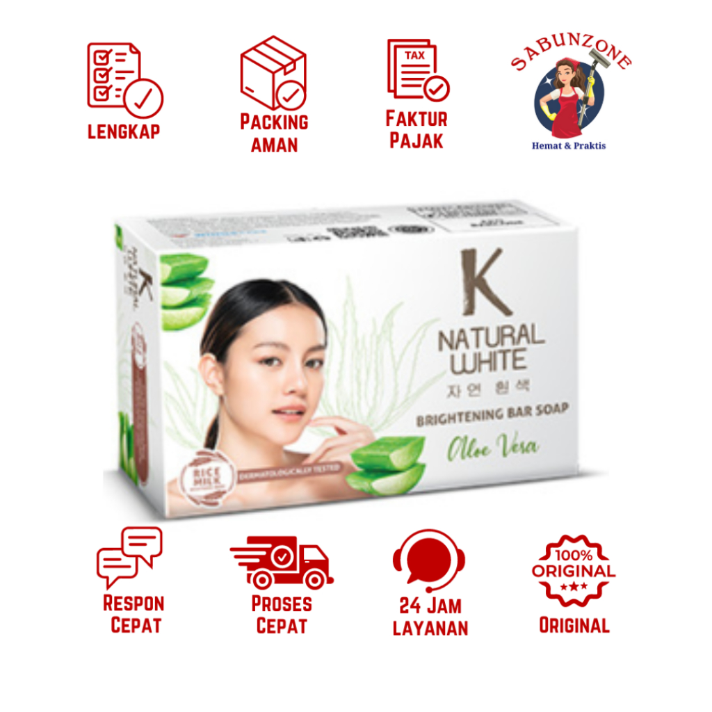 Jual Sabun Mandi Batang K Natural White Brightening Bar Soap Aloe vera ...