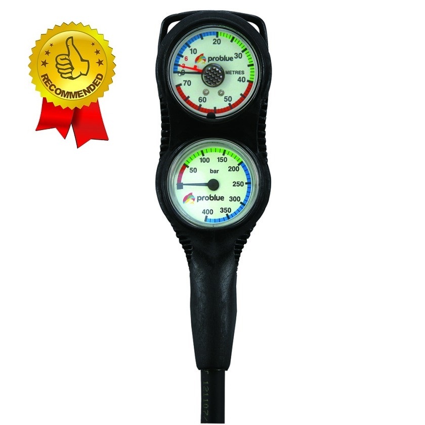 Jual Problue Metric Double Pressure Depth Gauge Dive SPG Scuba Diving ...