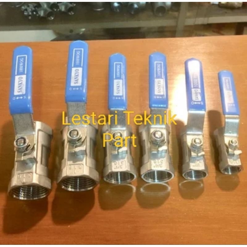 Jual Ball Valve SANKYO Stainless 316 type model 1PC SS316 1/4" 3/8" 1/2 ...