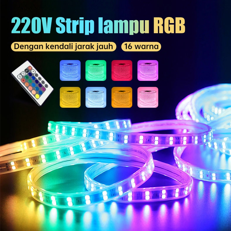 Jual Lampu Strip LED RGB Warna 220V Lampu Hias Lampu Strip LED IP65 ...