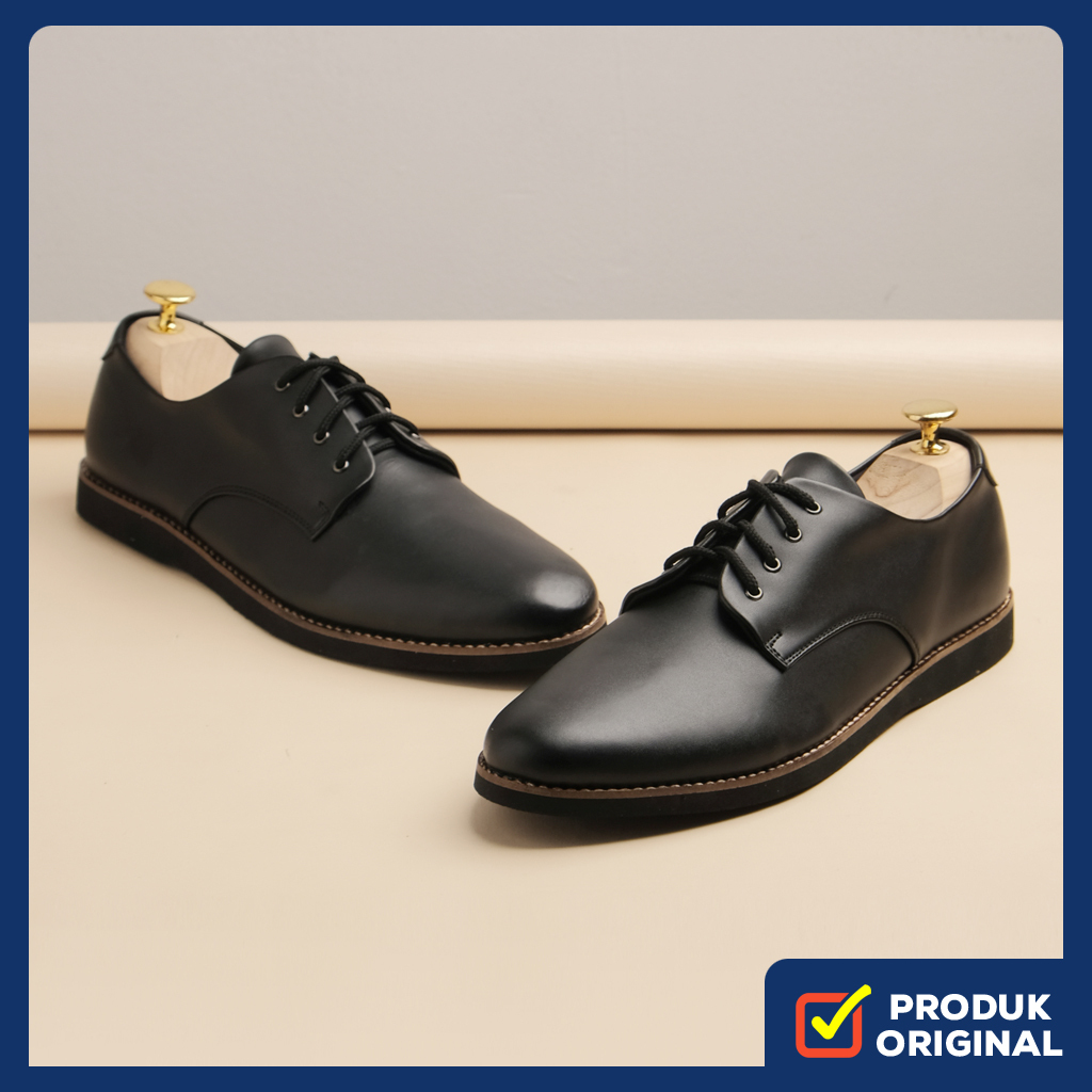 Jual RUSH BLACK ORIGINAL x JACK Sepatu Formal Hitam Tali Pria Pantofel Kerja Kantor Resmi Guru ...