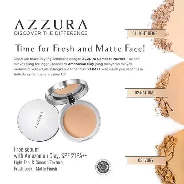 Jual AZZURA Compact Powder Bedak Pada | Shopee Indonesia