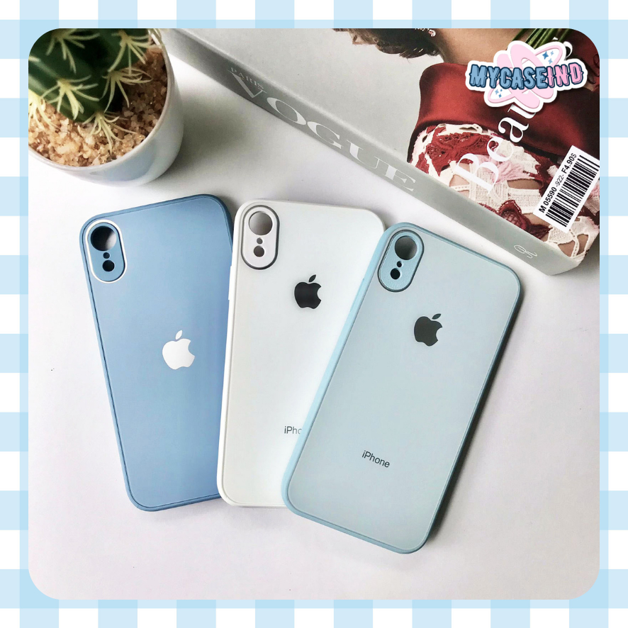 Jual doff tempered glass case iphone 7 8 plus x xr xs max 11 12 13 pro ...